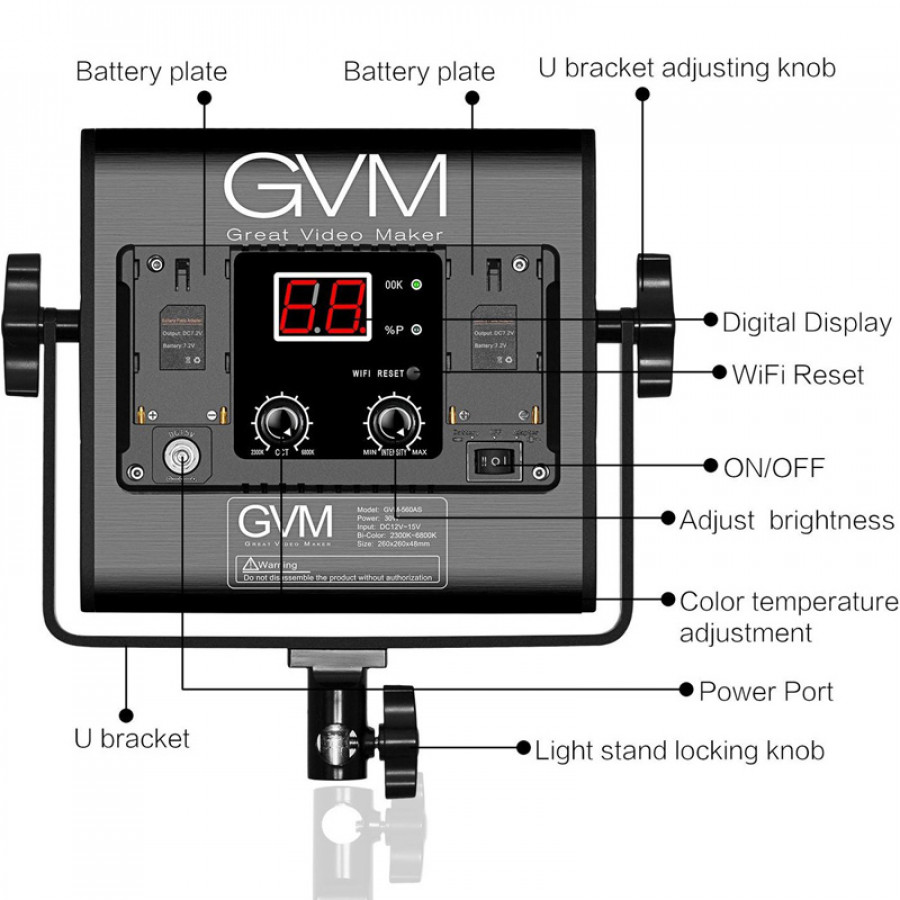 GVM 560AS Kit de 3 LED Soft Light Bi-Color