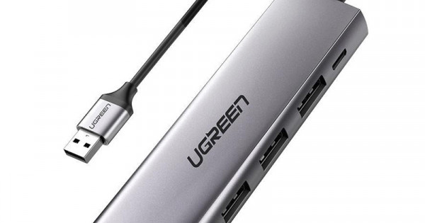 Ugreen 60812 Estacion USB SuperSpeed Multi-port Hub 3 USB 3.0 / RJ45